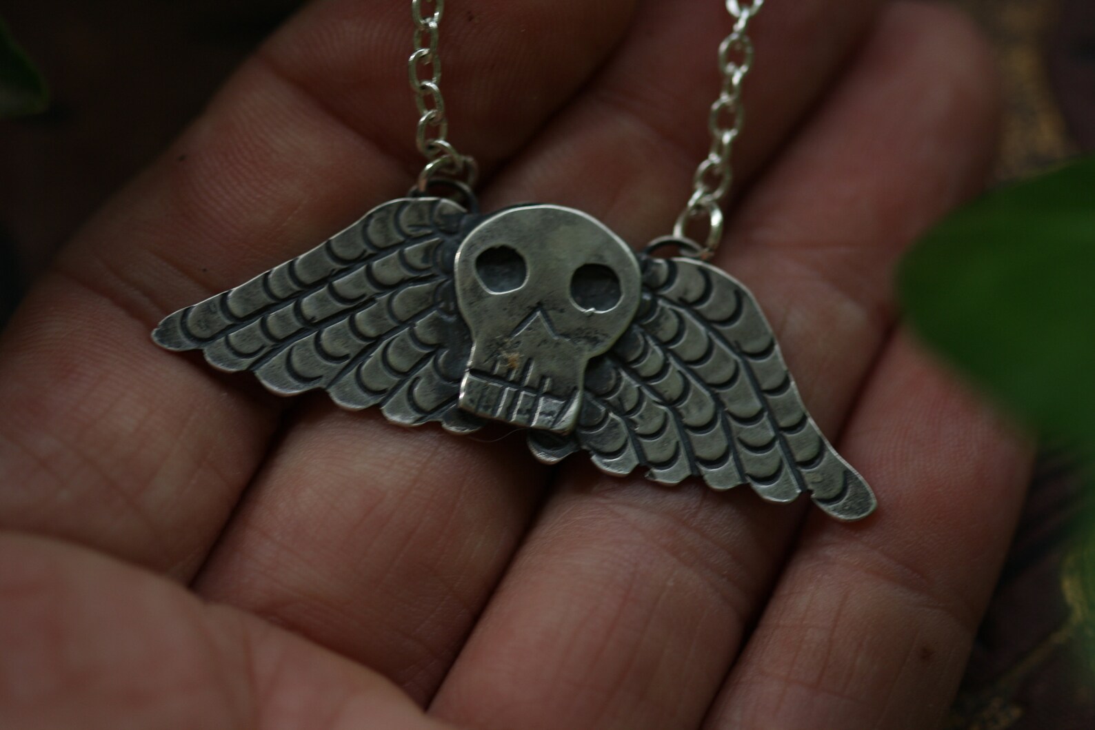 Deaths Head Winged Skull Necklace Made to Order - Etsy