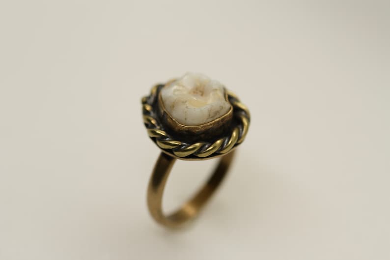 Brass Single Tooth Ring Made in Your Size - Etsy