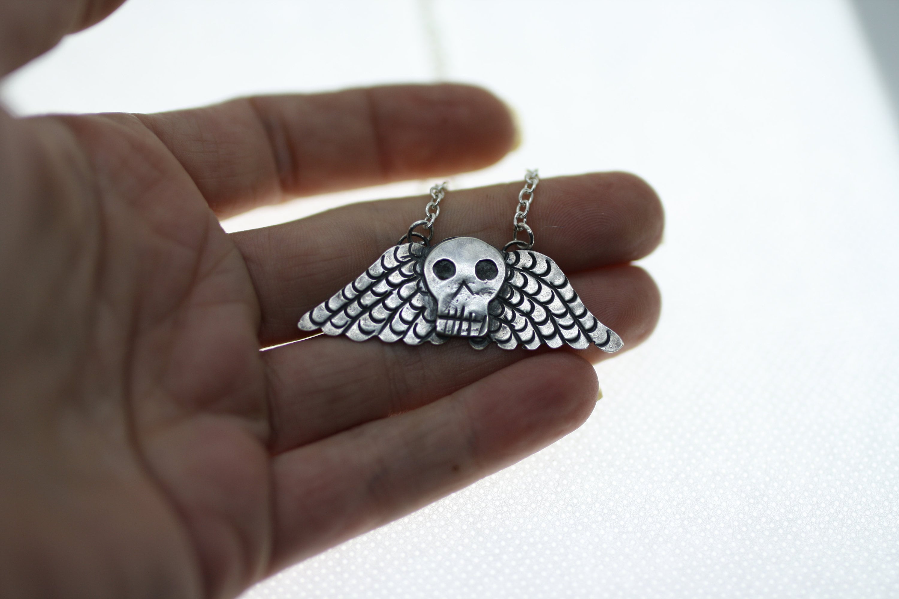 Deaths Head Winged Skull Necklace Made To Order | Etsy