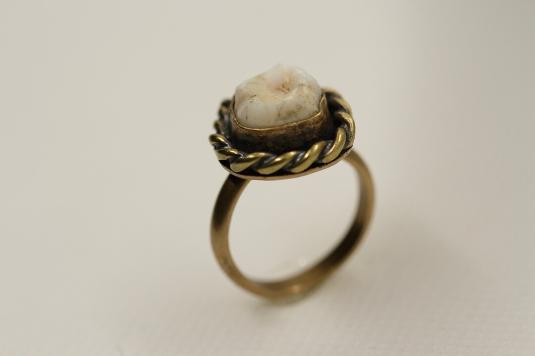 Brass Single Tooth Ring Made in Your Size - Etsy