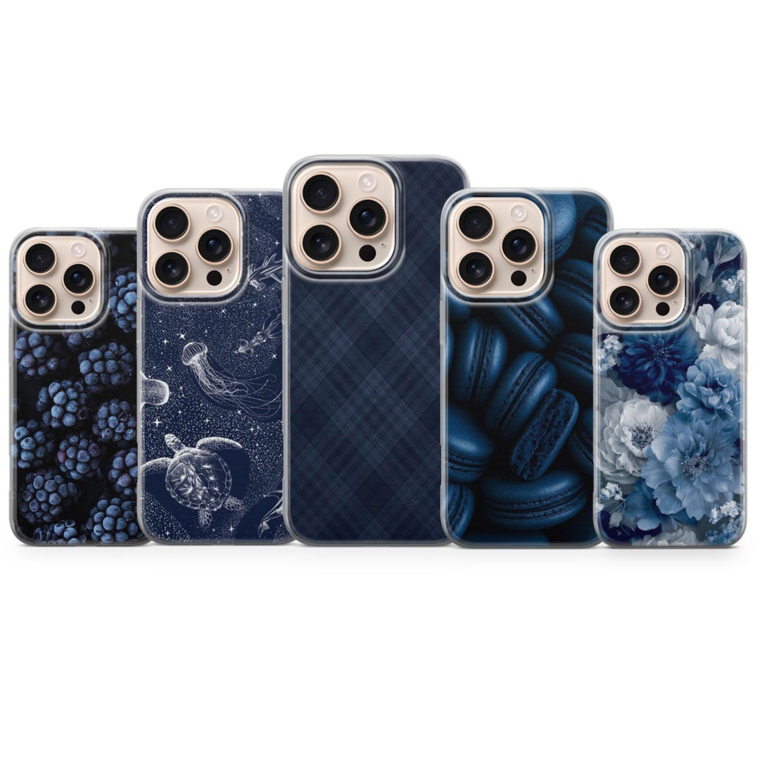Navy Blue Phone Case,deep Blue Cover for iPhone 16 Pro Max 15 14 13 12 ...