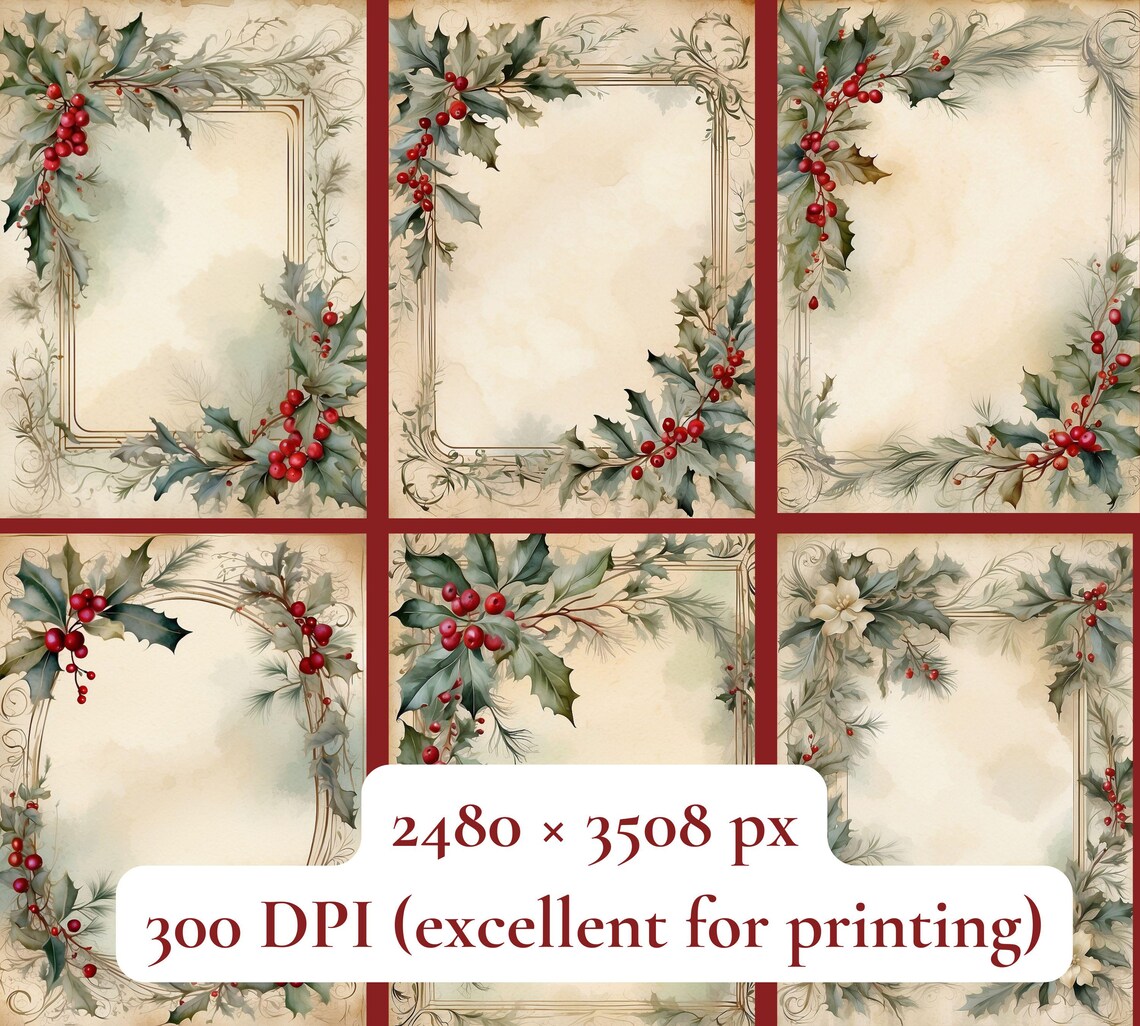 Classic Christmas Writing Pages – Vintage Holiday Printable Journal ...