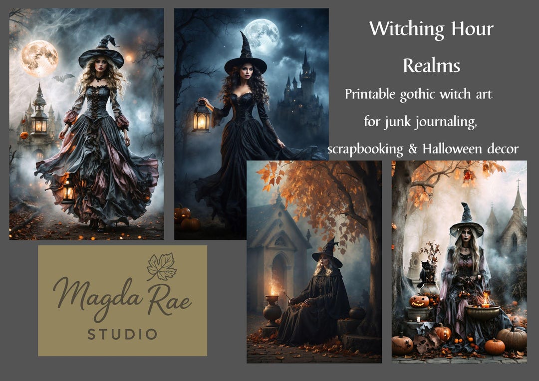 Witching Hour Realms | 22 Printable Gothic Pages of Enchanted Witches ...