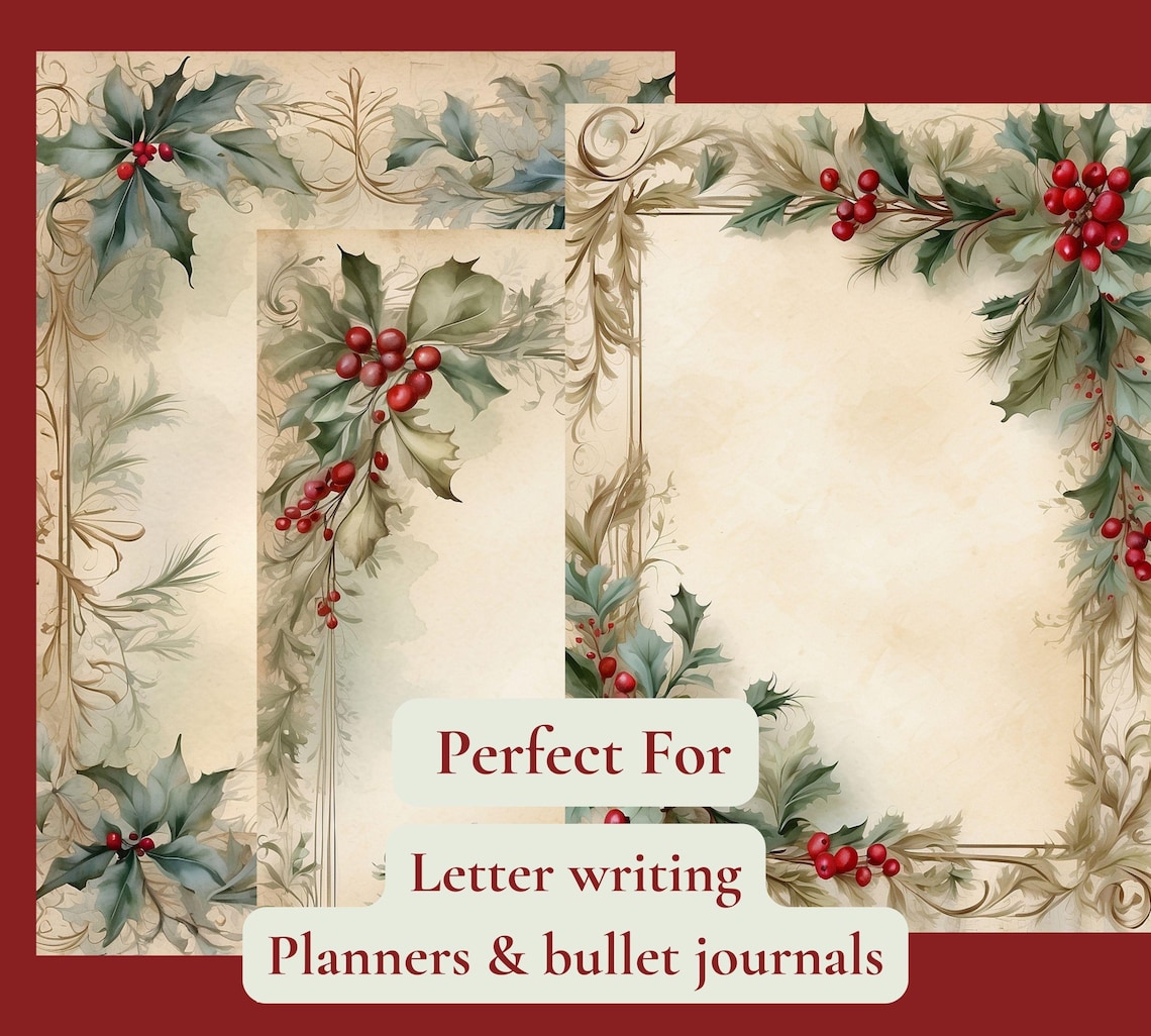 Classic Christmas Writing Pages – Vintage Holiday Printable Journal ...
