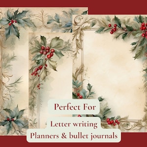 Classic Christmas Writing Pages – Vintage Holiday Printable Journal ...