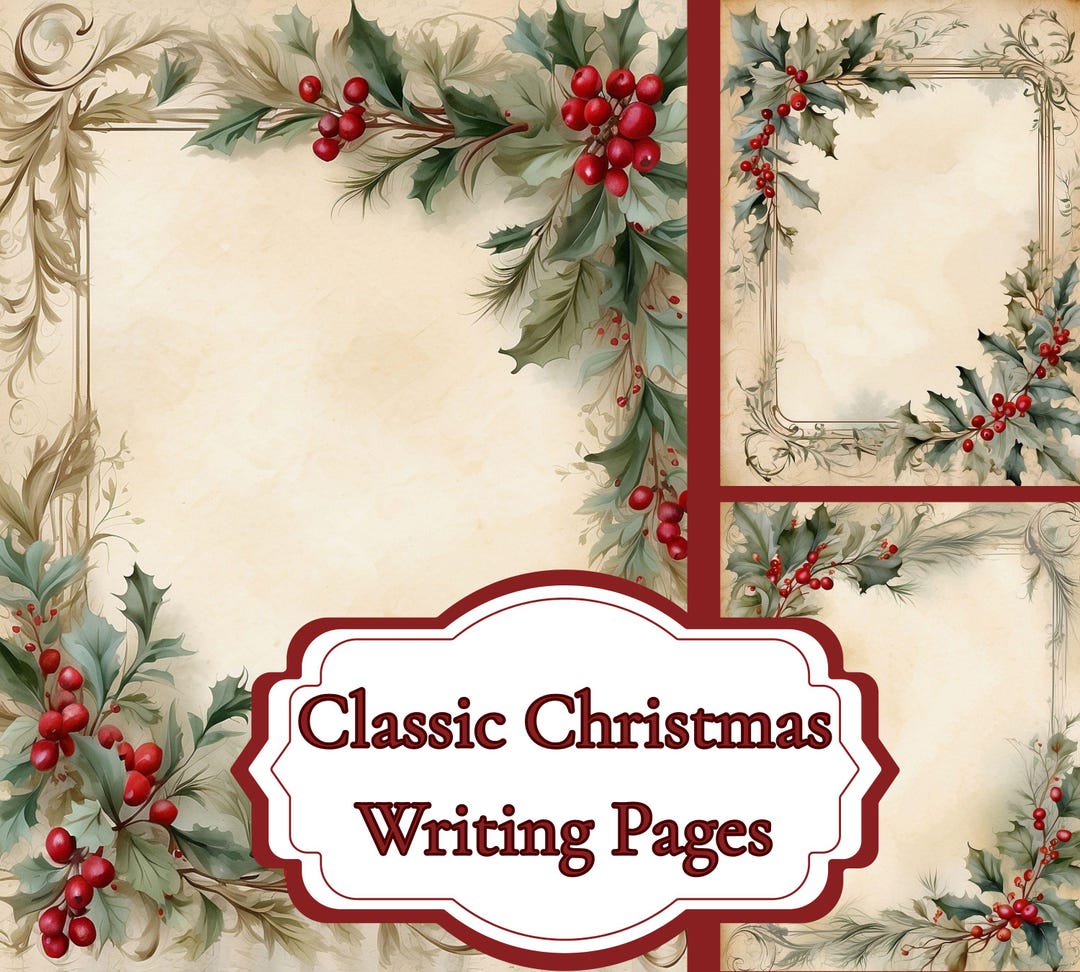 Classic Christmas Writing Pages – Vintage Holiday Printable Journal ...