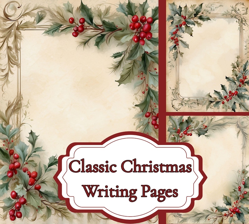 Classic Christmas Writing Pages – Vintage Holiday Printable Journal ...