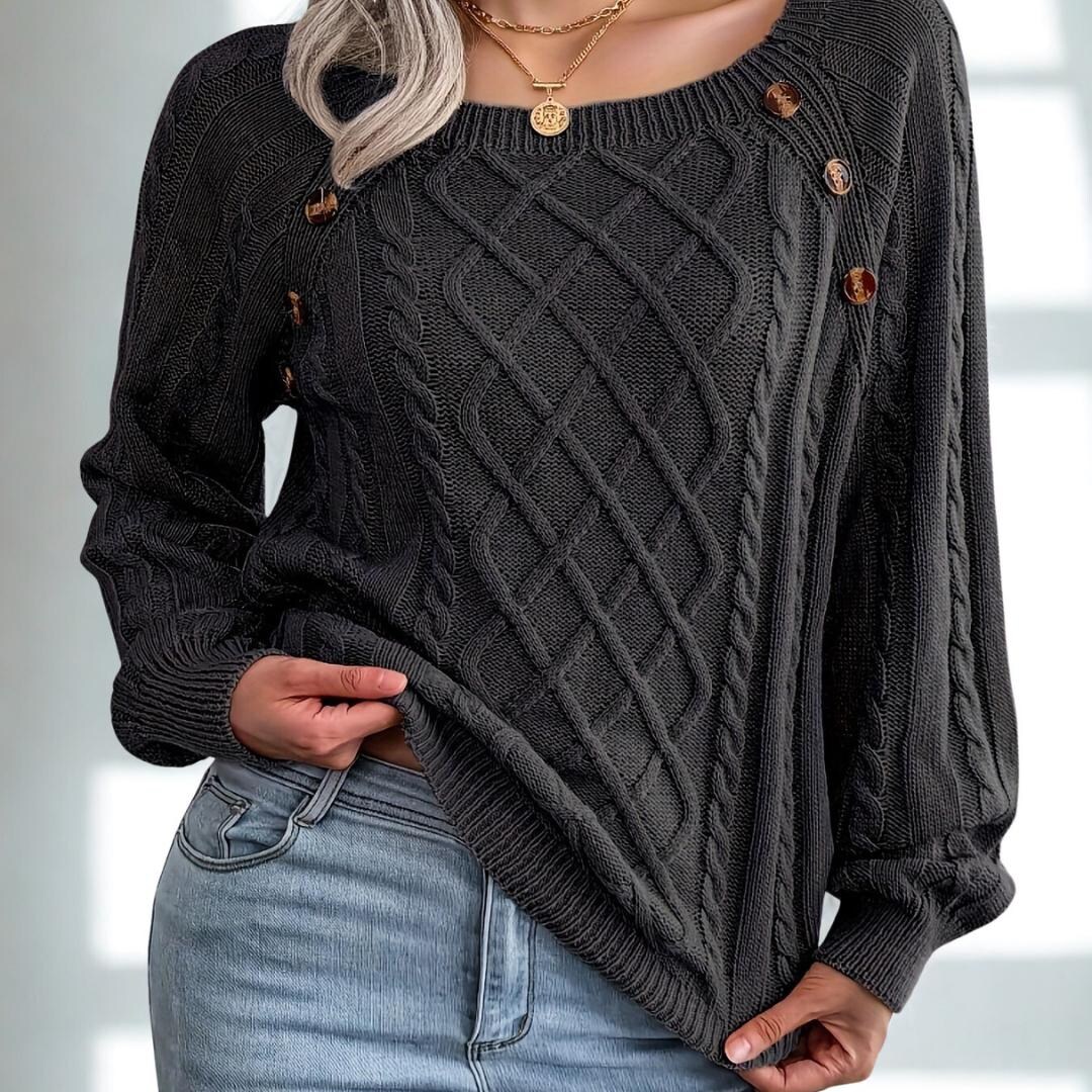 Cable Knit Button Cardigan, Elegant Knitted Sweater - Etsy