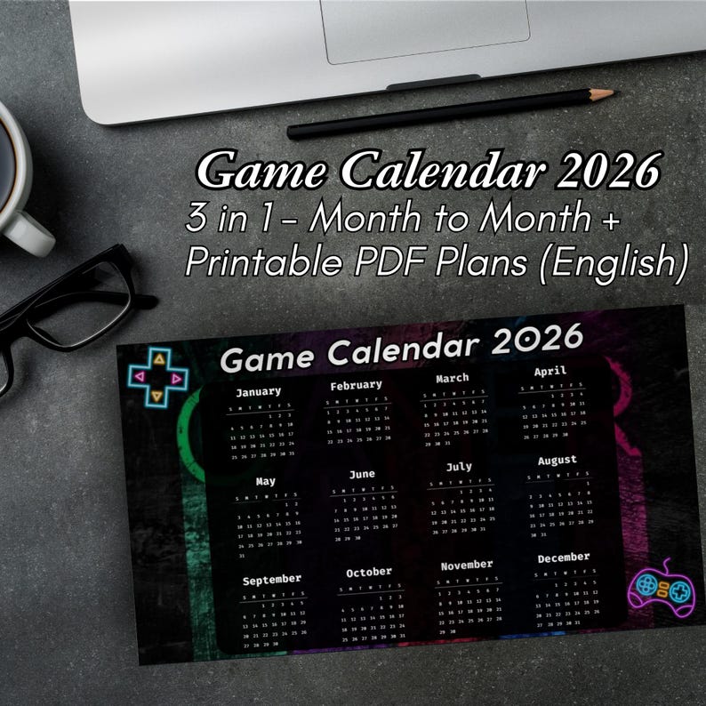 05 2026 Gamer Calendar Printable PDF – English Edition – Fun Design ...