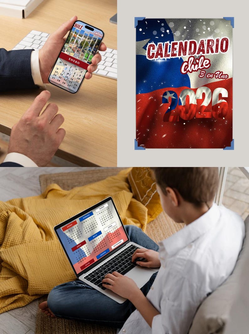 11 2026 Chile Calendar Printable PDF – 3 in 1 Planner – Spanish Edition ...