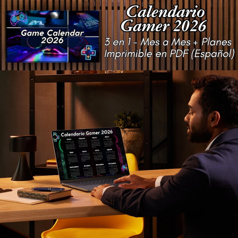 04 2026 Gamer Calendar Printable PDF – Spanish Edition – Fun Design ...