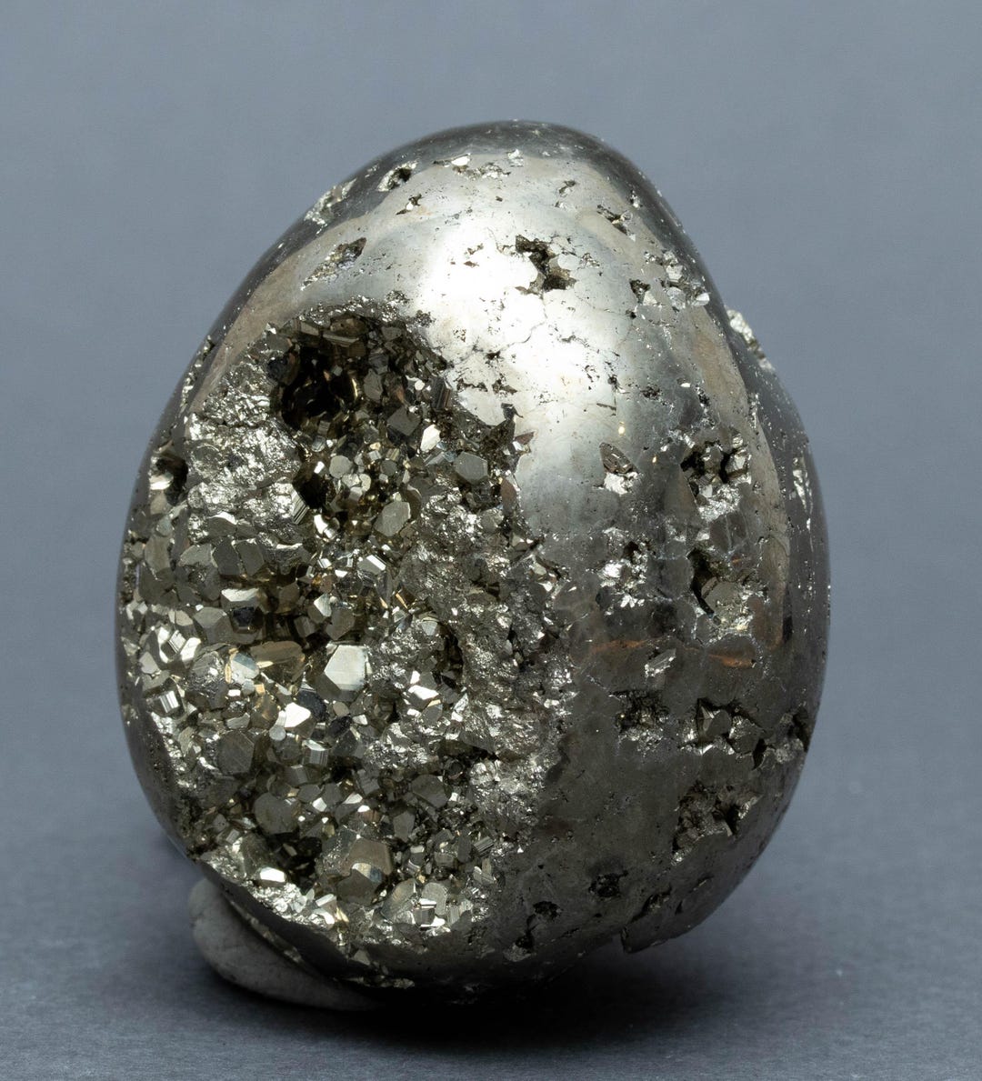 Pyrite Polished EGG Geode Specimen Crystal 5.89 Oz Healing Chakra Stone ...
