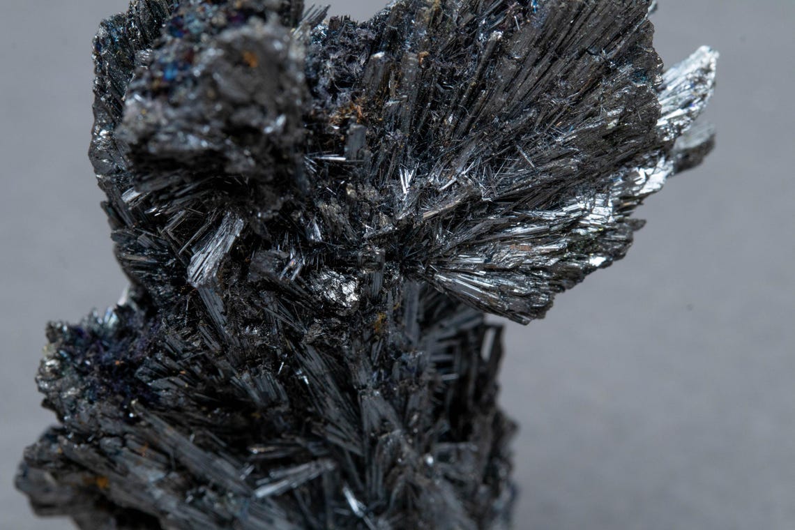 Rare ANTIMONITE STIBNITE Crystal Cluster Specimen Romania #k3808 - Etsy