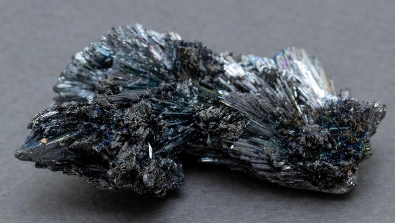 Rare ANTIMONITE STIBNITE Crystal Cluster Specimen Romania #k3808 - Etsy