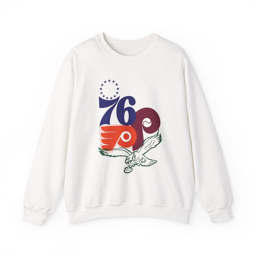 Philly Sports Throwback Logos Sweatshirt | Philadelphia Fan Gear - Etsy