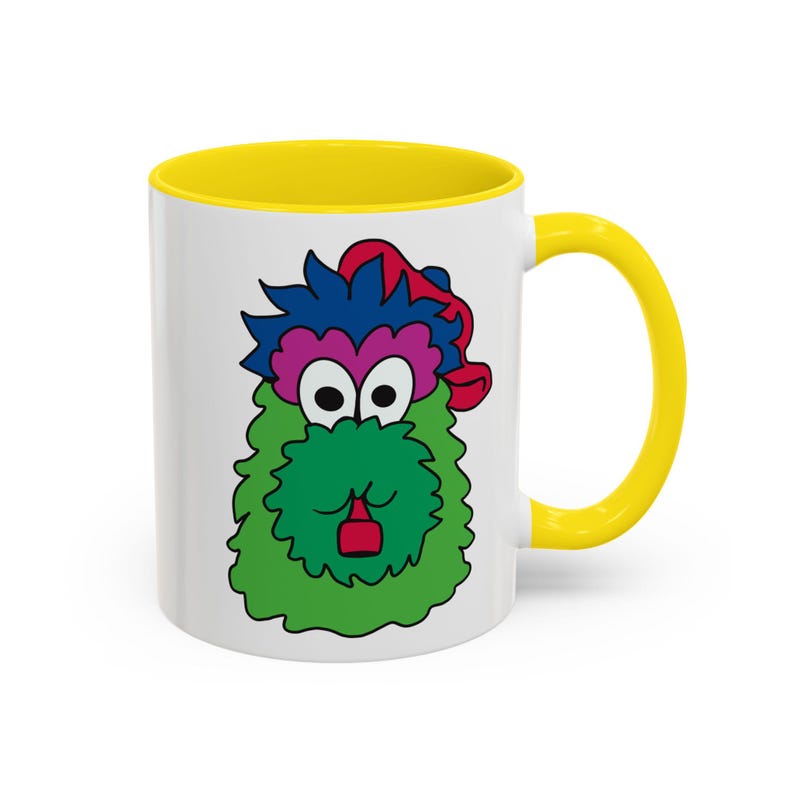 Phillie Phanatic Cartoon Hand-drawn Phillies Mug | Accent Coffee Mug - Etsy