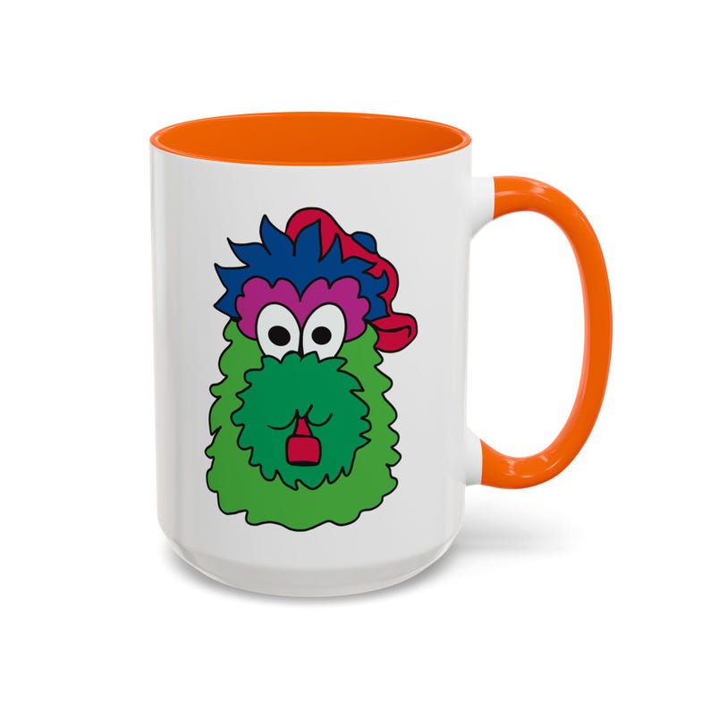 Phillie Phanatic Cartoon Hand-drawn Phillies Mug | Accent Coffee Mug - Etsy