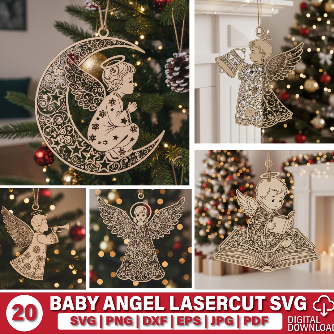 Christmas Angel Laser Cut SVG • Angel Ornament Cut File • Laser ...