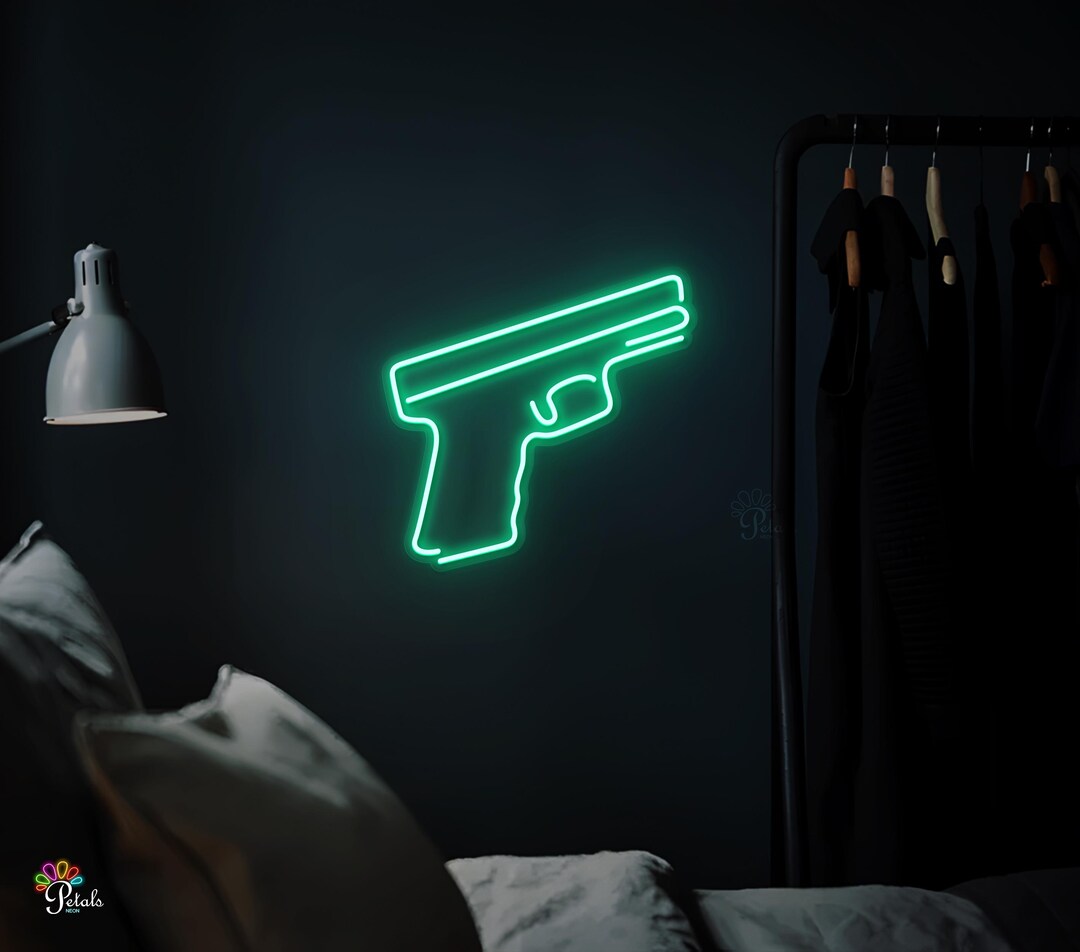 Gun Neon Sign – LED Wall Light, Home, Bar and Game Room Decor - Etsy