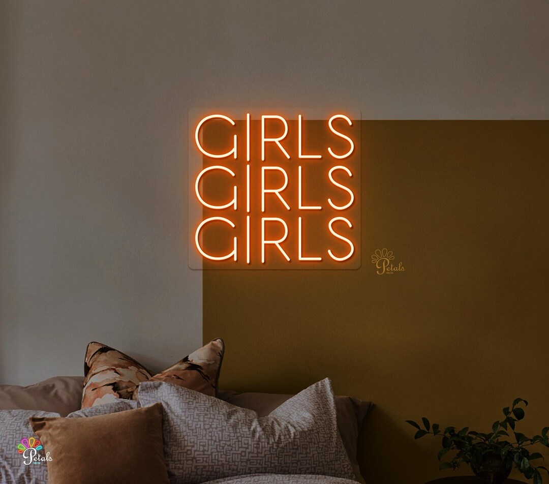 Girls Girls Girls Neon Sign, Pop Art Accent for Bachelorette Party ...