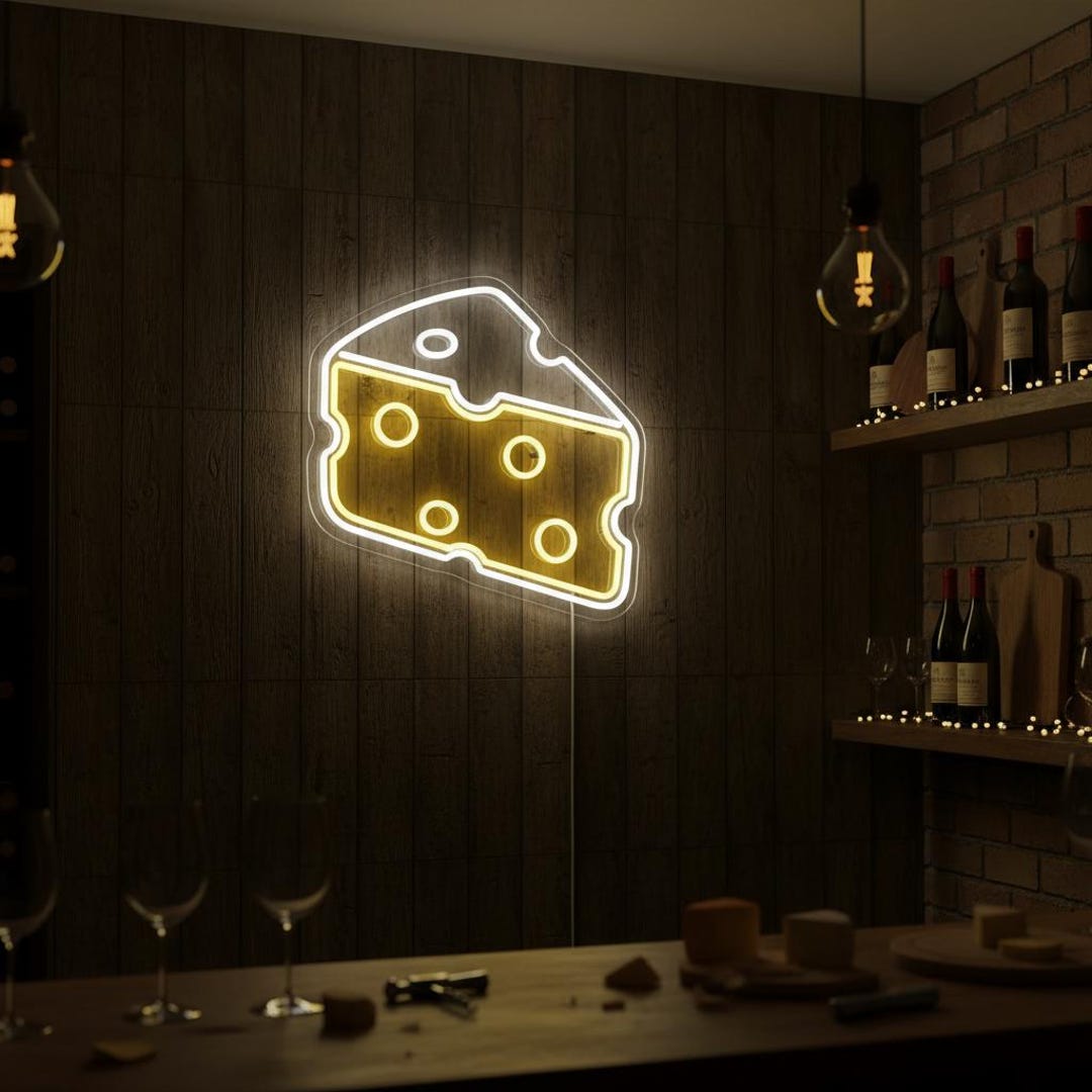 Cheese Neon Sign LED Wall Light for Kitchen Restaurant Charcuterie ...