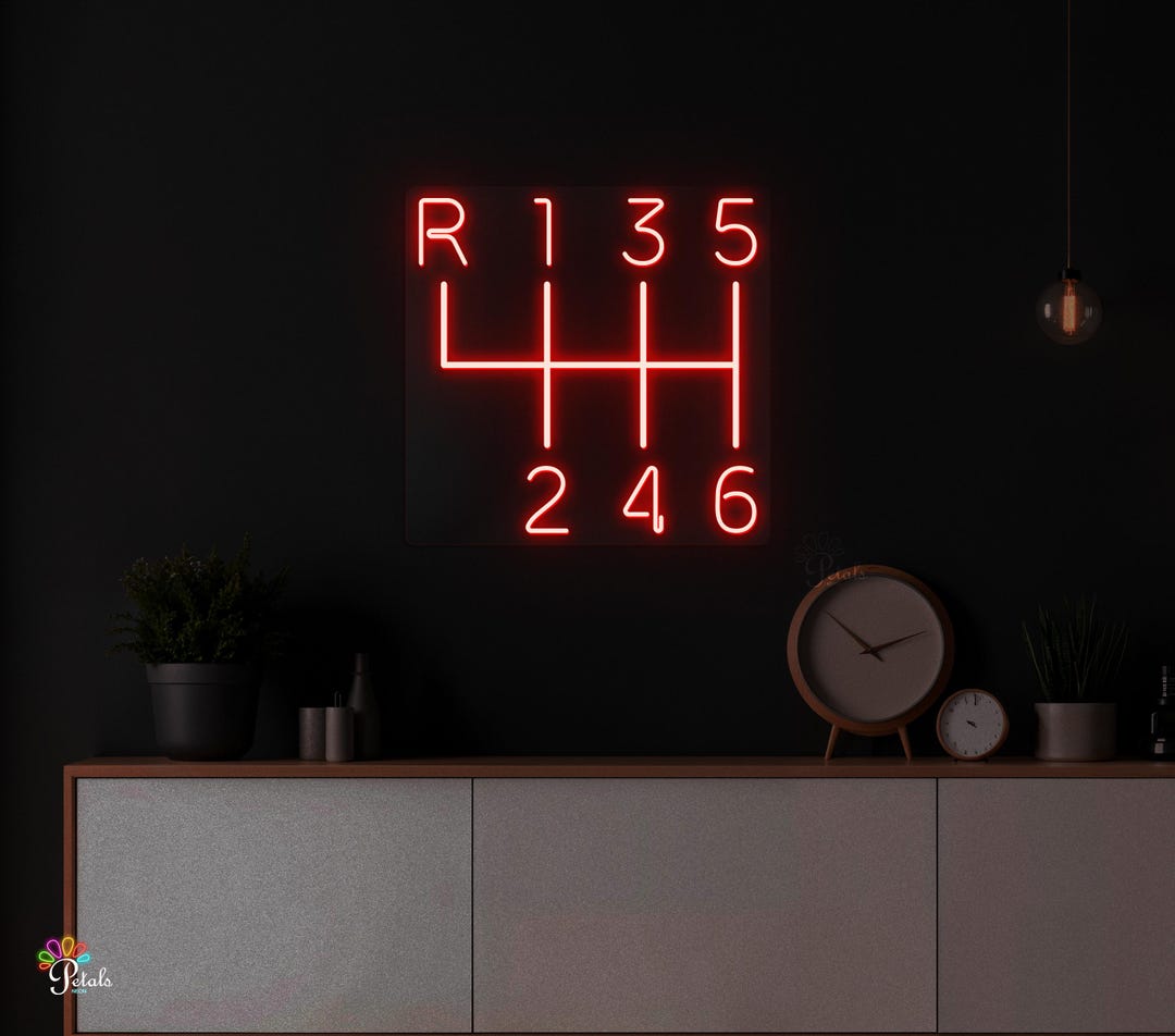 Gearbox Neon Sign, 6-speed Gearbox LED Light, Garage Wall Decor, Man ...