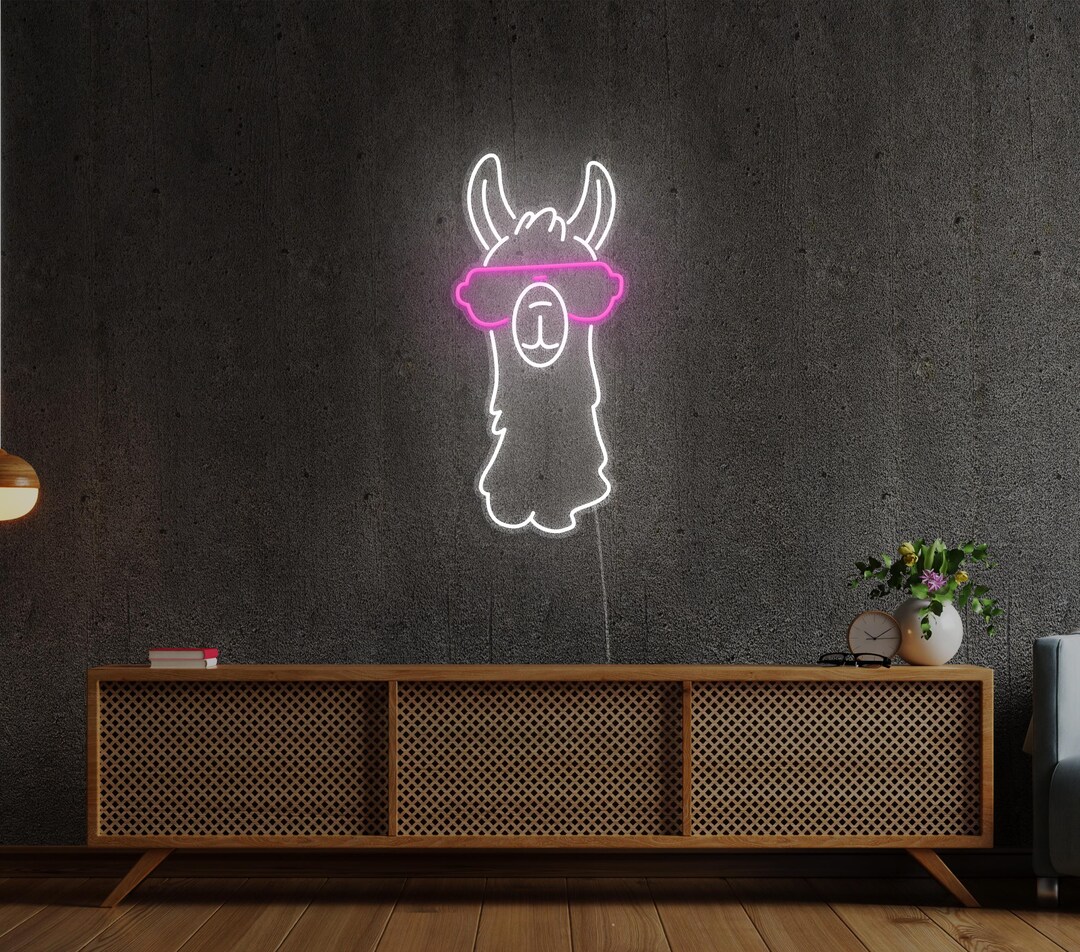 Llama Neon Sign, Funny Animal LED Wall Decor - Etsy
