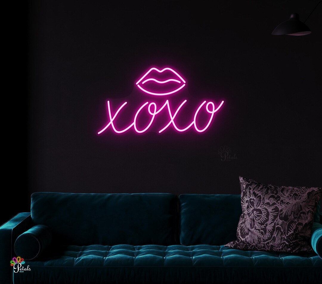 XOXO Neon Sign - Lips LED Wall Art for Love Theme Decor - Etsy