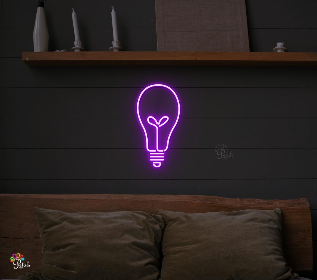 Lightbulb Neon Sign – LED Wall Art, Office or Study Room Wall Decor - Etsy