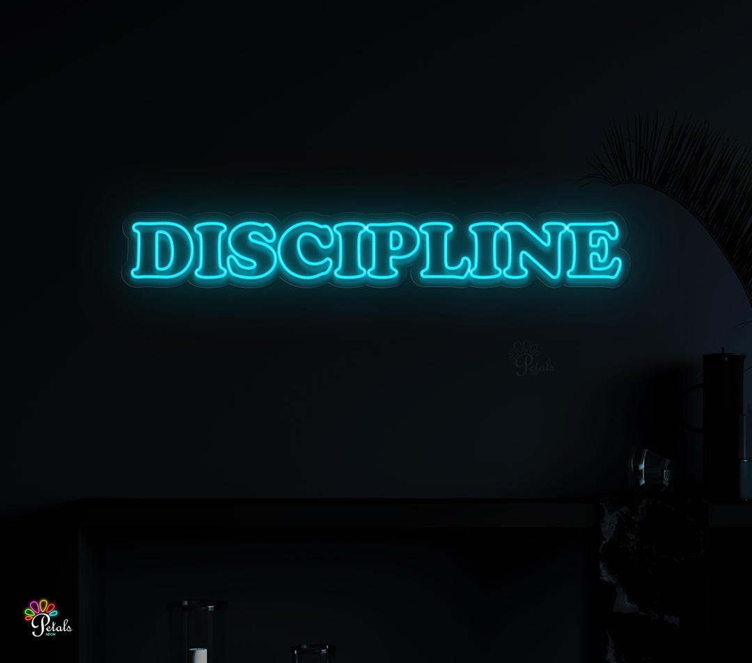 Discipline Neon Sign, Discipline LED Light, Workout Motivation Wall Art ...