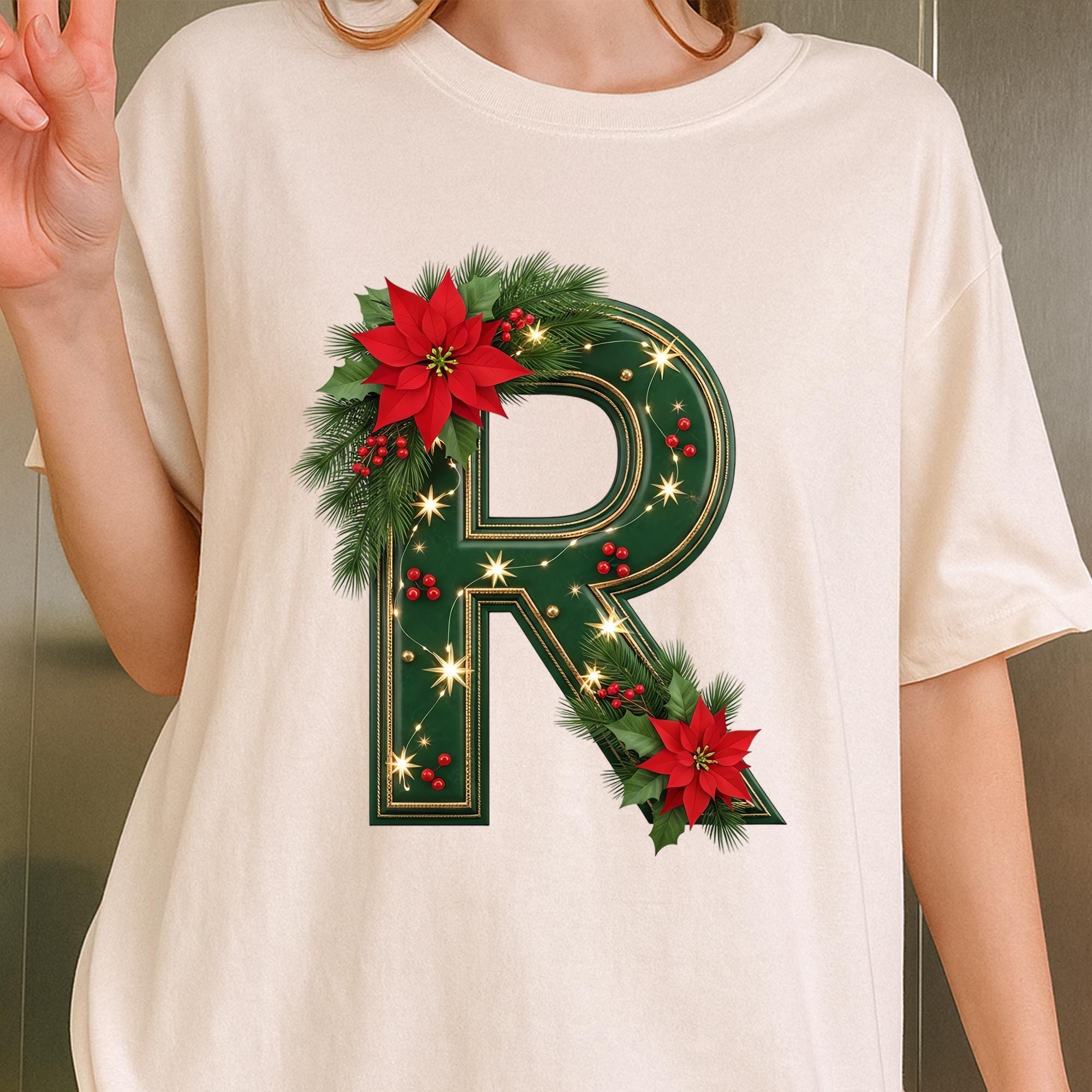 Christmas Poinsettia Alphabet PNG, Holiday Letters Clipart (digital) - Etsy