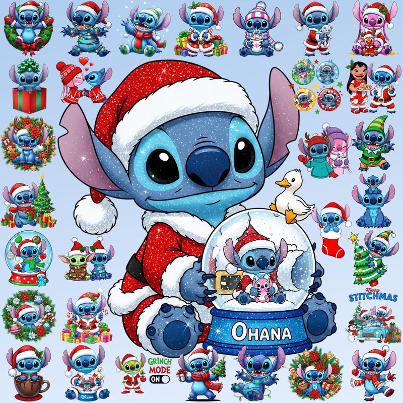 Stitch Winter Stickers - Etsy