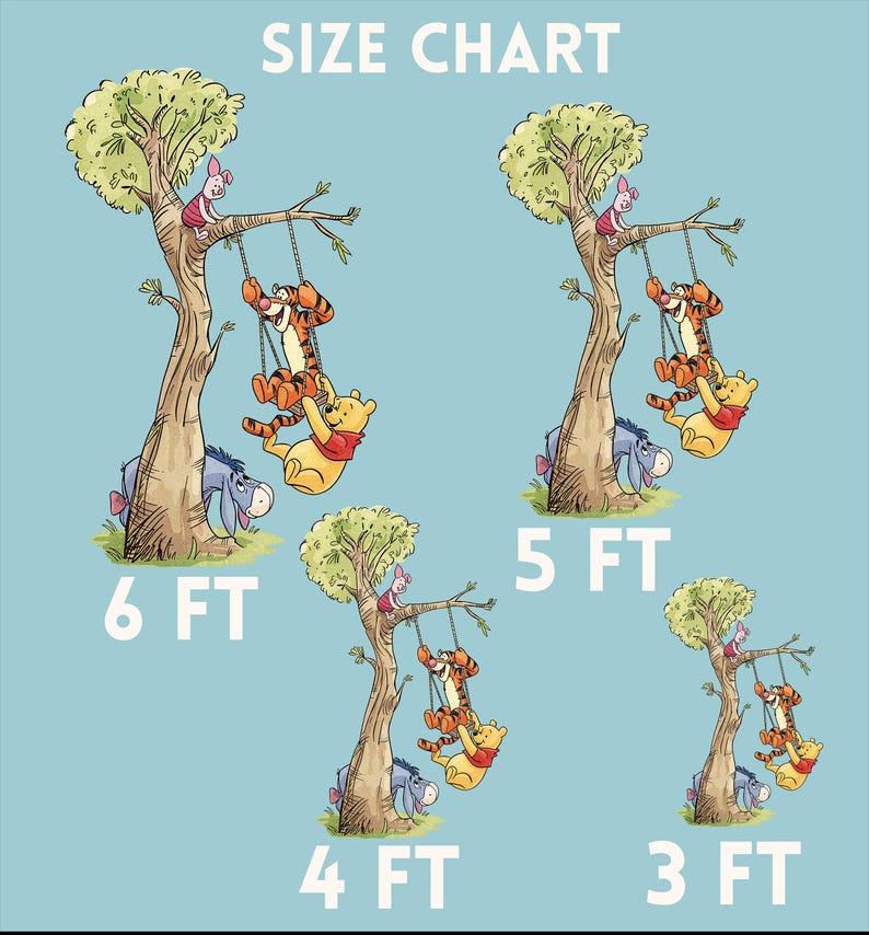 Winnie the Pooh Baby Shower Cutouts, Large Tree Cutout, Birthday ...