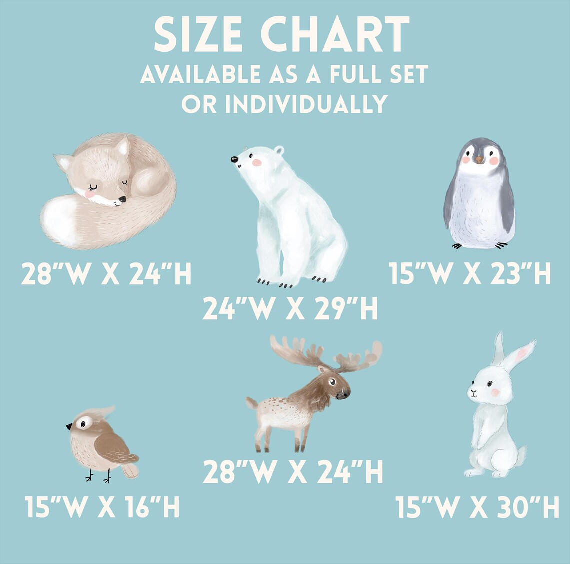 Winter Animals Cutouts: Baby Shower Centerpiece & Party Decor - Etsy