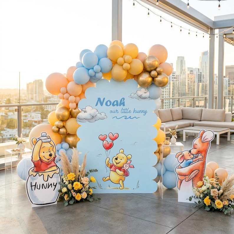 Winnie the Pooh Set 3, First Birthday Backdrop, Cutouts, 1st Birthday ...