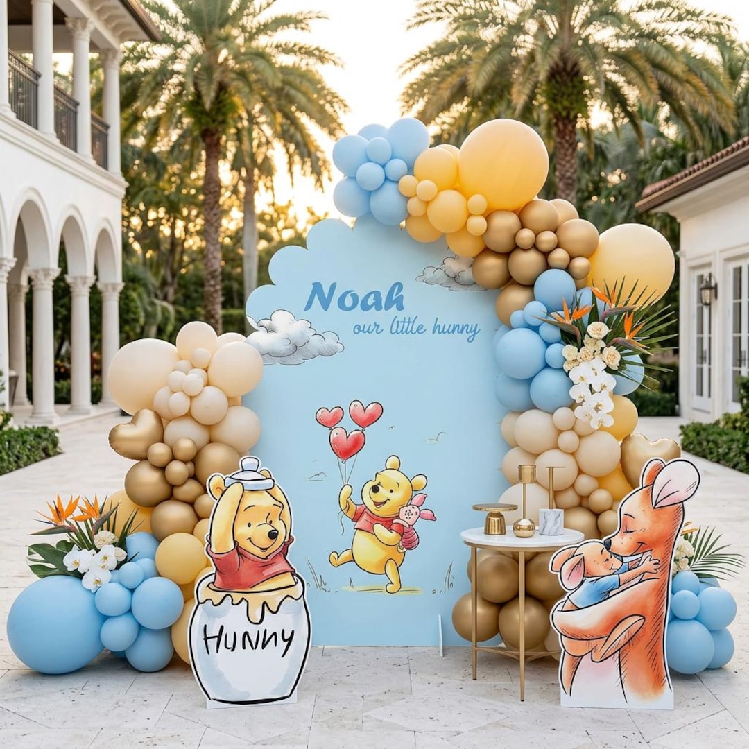 Winnie the Pooh Set 3, First Birthday Backdrop, Cutouts, 1st Birthday ...