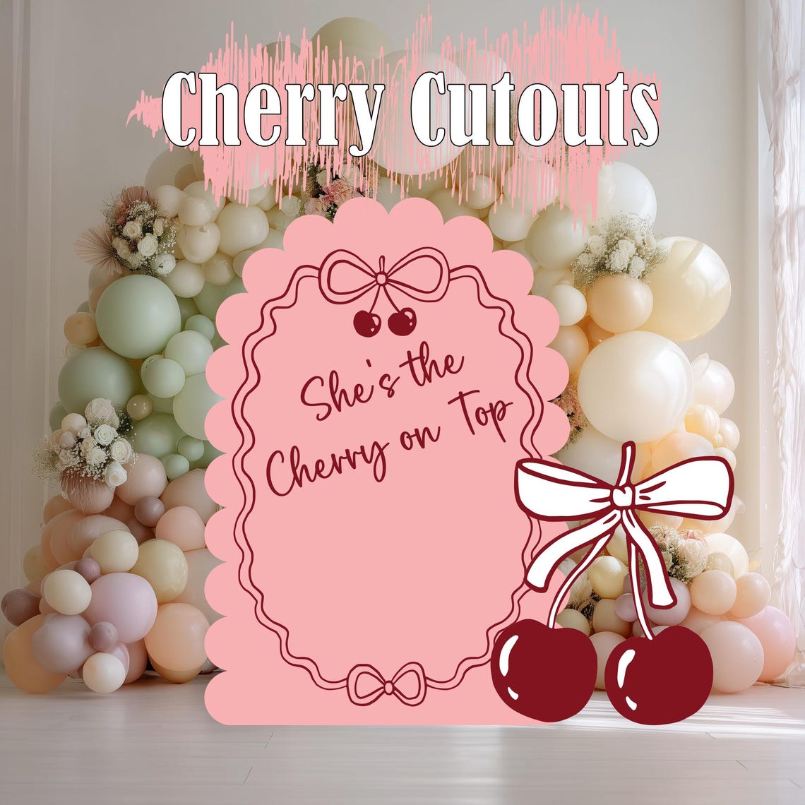 Cherry on Top Cutouts Set, Berry First Birthday, Sweet One, Baby Shower ...