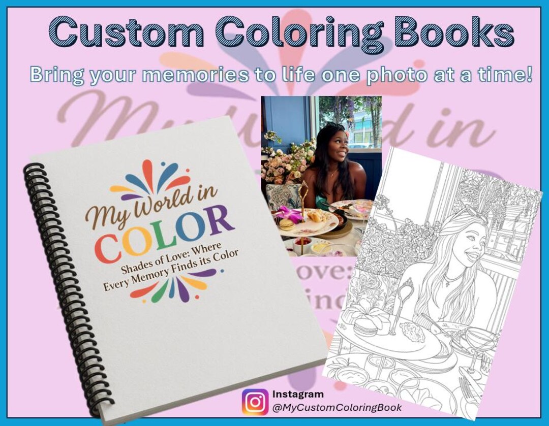 Custom Photo Coloring Book - Personalized Gift, Wedding Keepsake ...