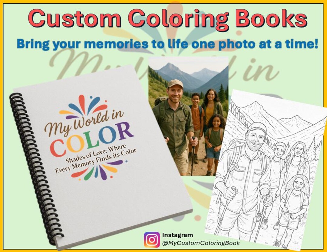 Custom Photo Coloring Book - Personalized Gift, Wedding Keepsake ...