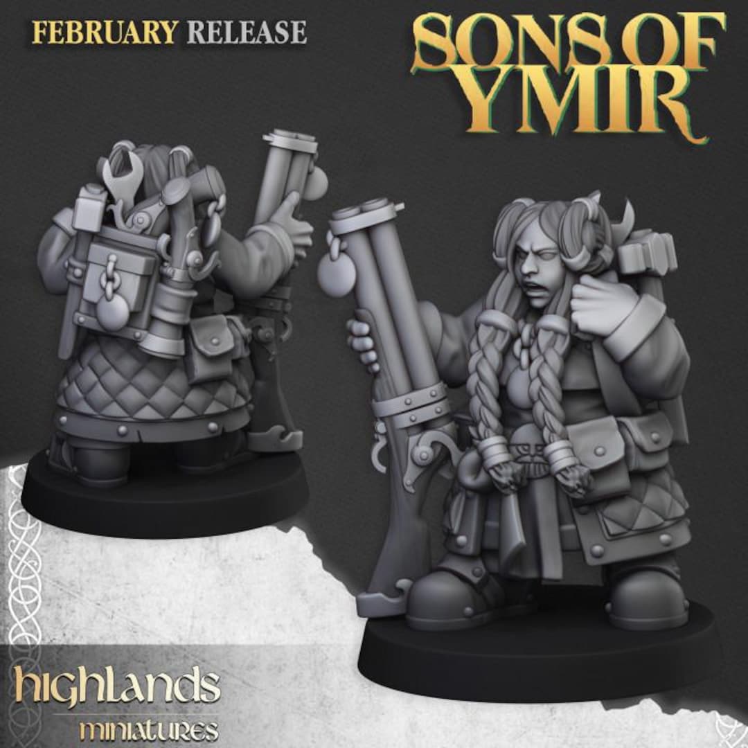 Dwarf Female Engineer Sons of Ymir | Highland Miniatures | Fantasy ...
