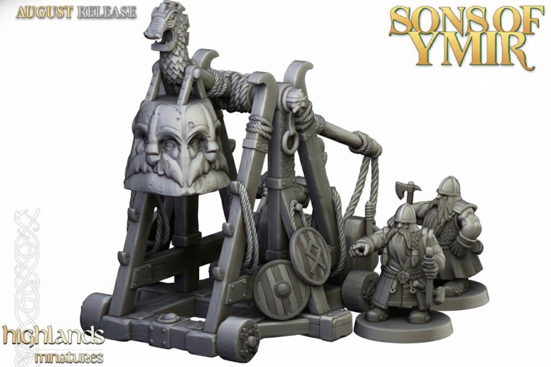 Sons of Ymir Dwarf Stone Launcher | Old Sieges| Highland Miniatures ...