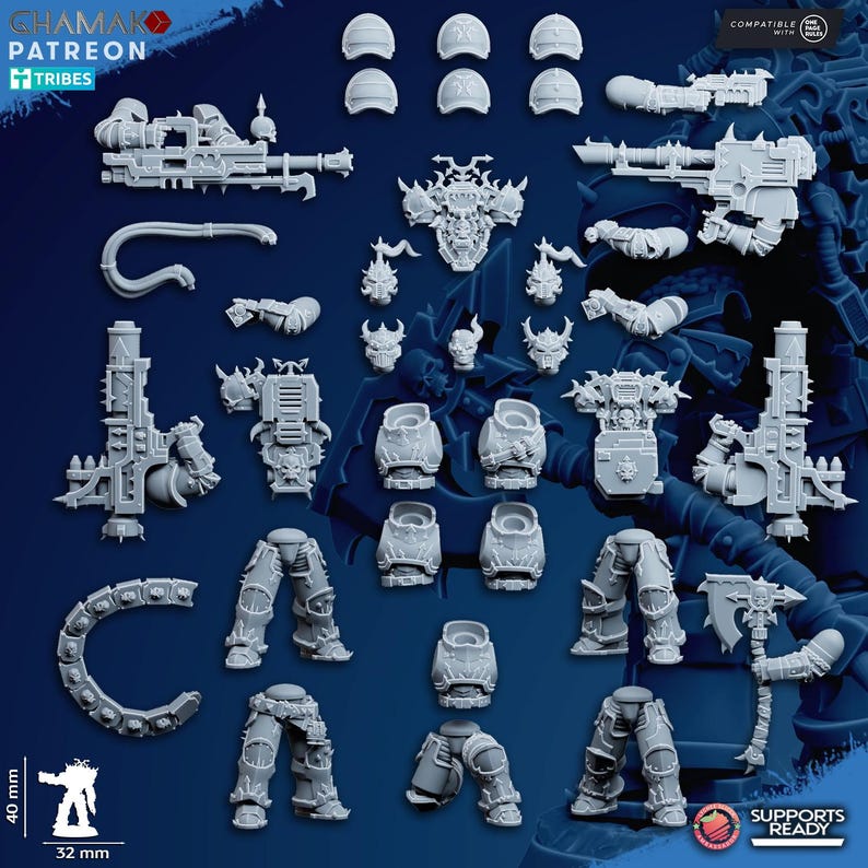 Heretics Traitor Desolators | Chaos Knights 28mm | 32mm | Proxies Chaos ...