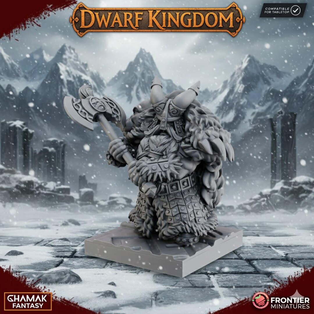 Dwarf Miniatures Dwarf Lord Heavy Armor / Darf Kingdom of Ghamak - 10mm ...