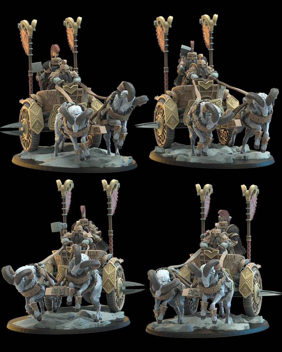 Tanngnjostr Chariots – Dwarf Chariots Pulled by Rams 28/32mm Lost ...
