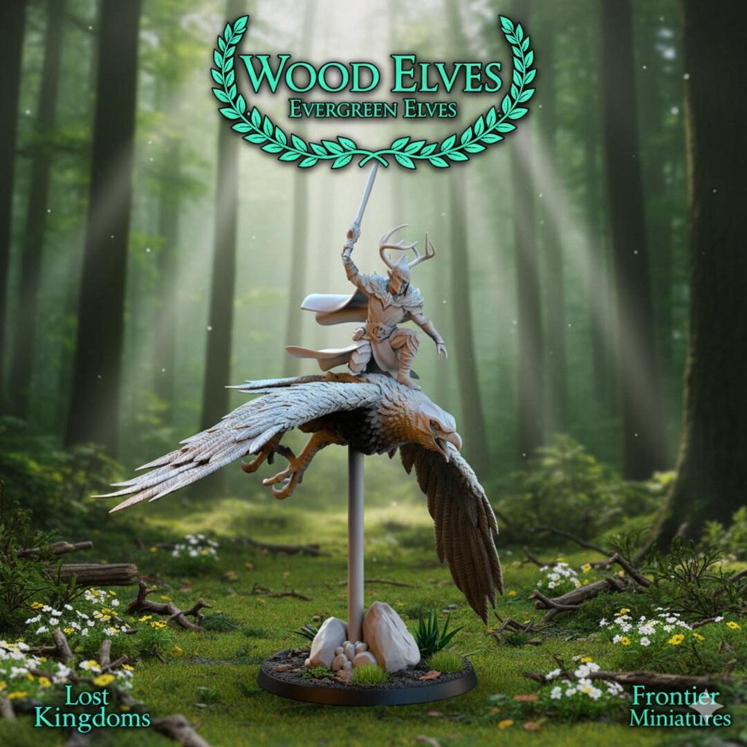 Wood Elf Miniatures / Hero - Captain Mounted on Faelar Falcon ...