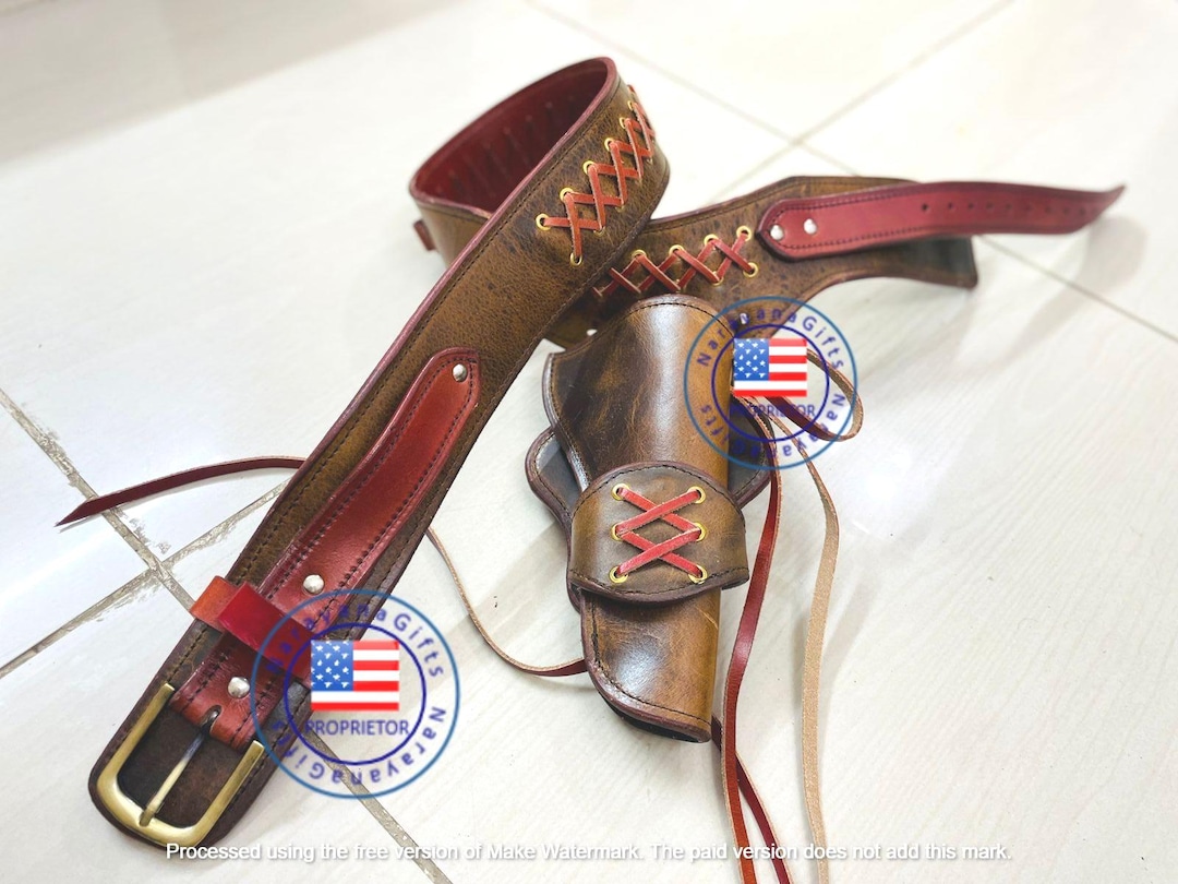 Hand Tooled Western Rig Holsters in Premium Leather Cowboy Style Saas ...