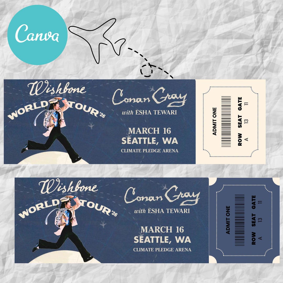 Conan Gray Wishbone World Tour Ticket - Instant Download - Printable ...