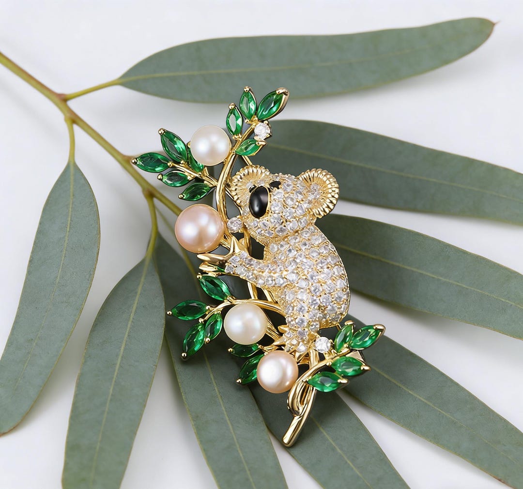 Sparkling Koala Brooch, Koala Jewelry Gift for Her, Nature Lover Lapel ...