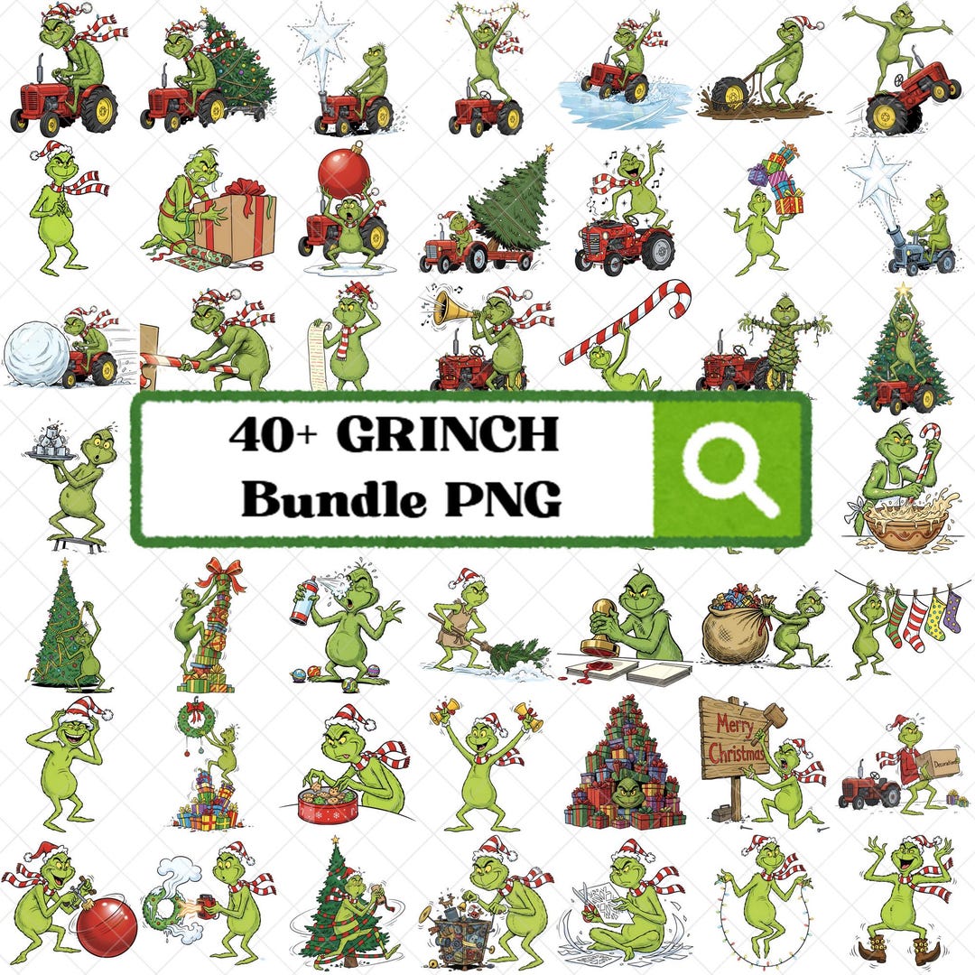 The Grinch PNG Files, Grinch Christmas Png Bundle,mega Bundle PNG ...