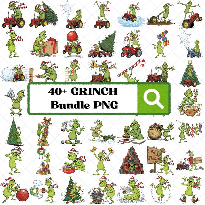 The Grinch PNG Files, Grinch Christmas Png Bundle,mega Bundle PNG ...